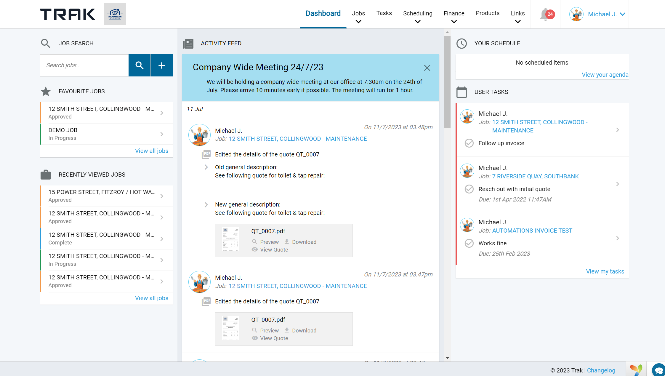 Pin Messages on your Dashboard | Trak